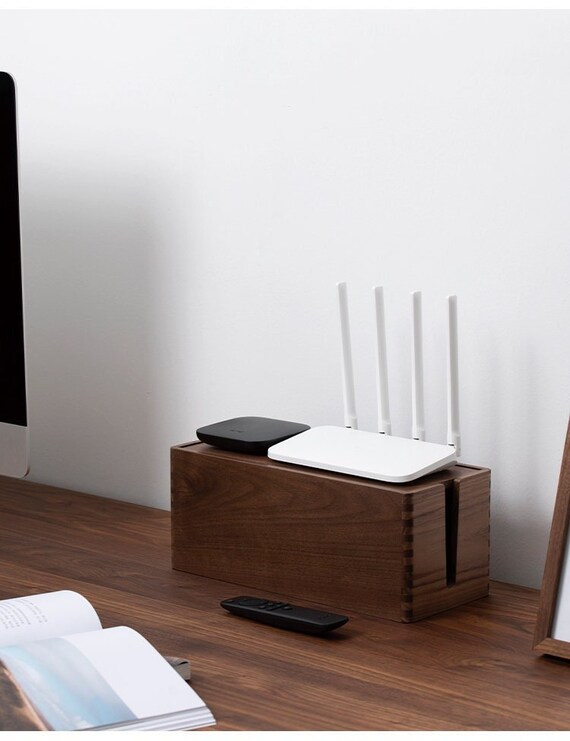 Solid Wood Wire Storage Box three Decor Friendly Charging - Etsy