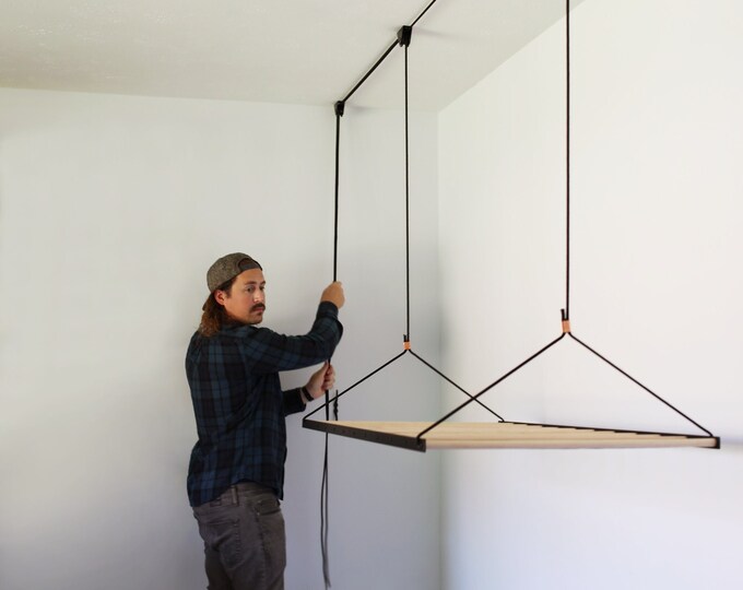 Antique . Primitive Wood Wall Mount Hanging 8 Arm Collapsible Drying ...