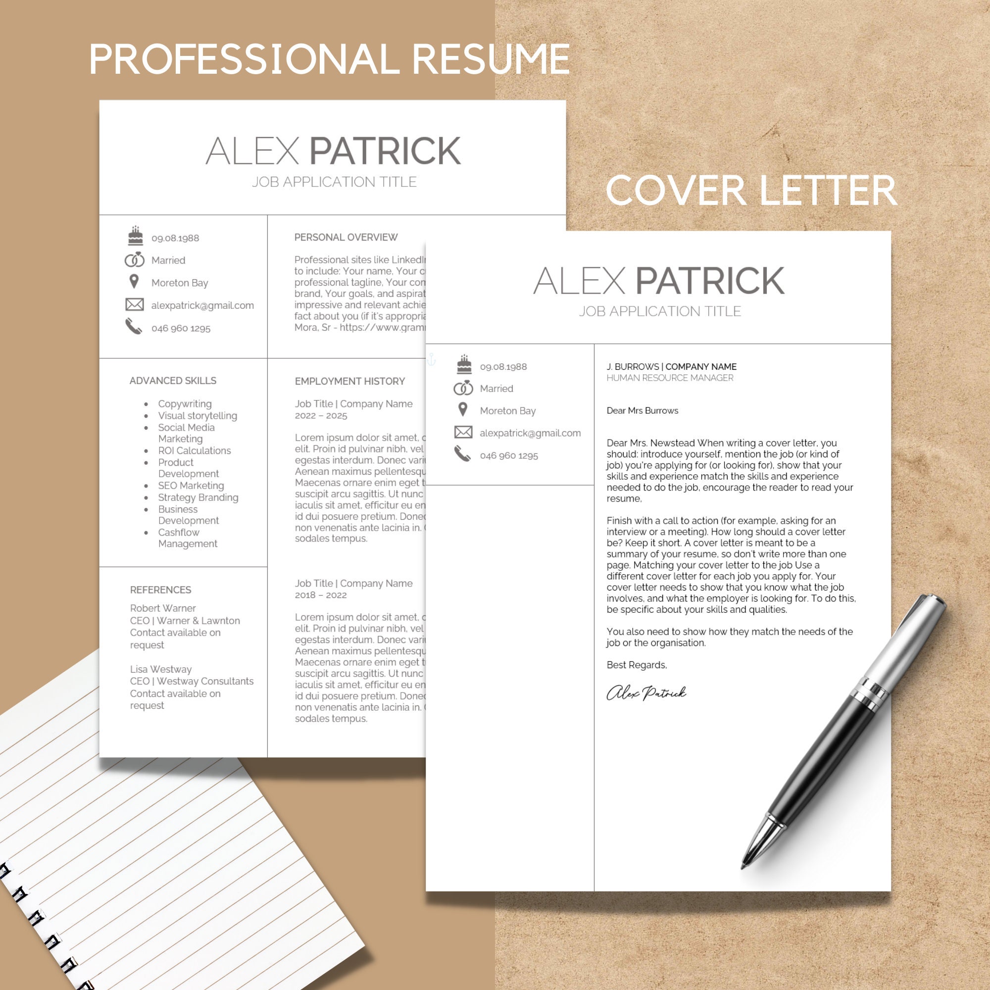 Resume Template | Word Document | Professional - Etsy