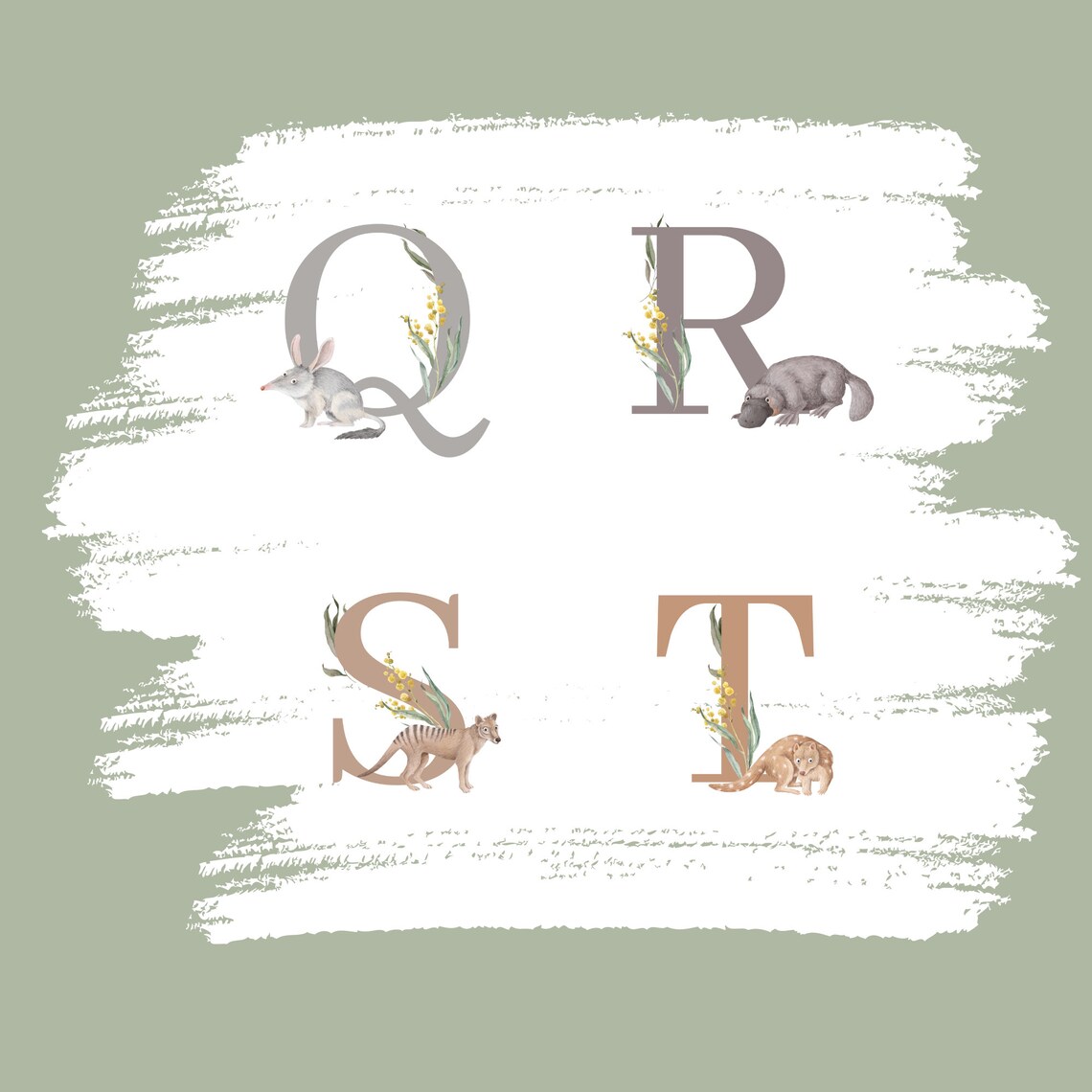 Australian Alphabet A-Z Transparent Background Template Included All ...