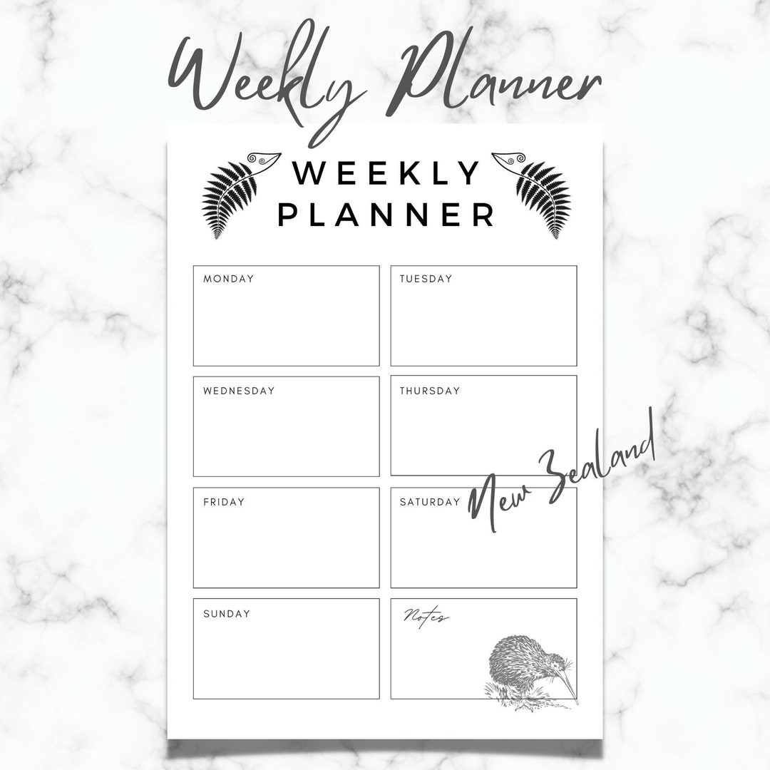 Weekly Planner Printable Planner New Zealand - Etsy