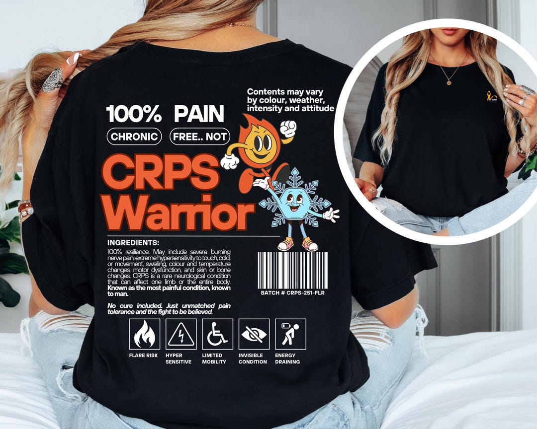 CRPS Warrior T-shirt: Complex Regional Pain Syndrome Awareness - Orange ...