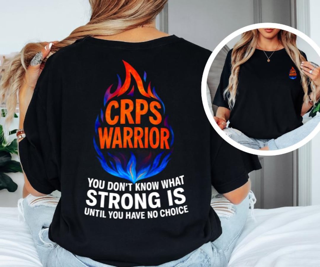 CRPS Warrior Flame T-shirt: Chronic Pain Awareness, Unisex Cotton Tee ...