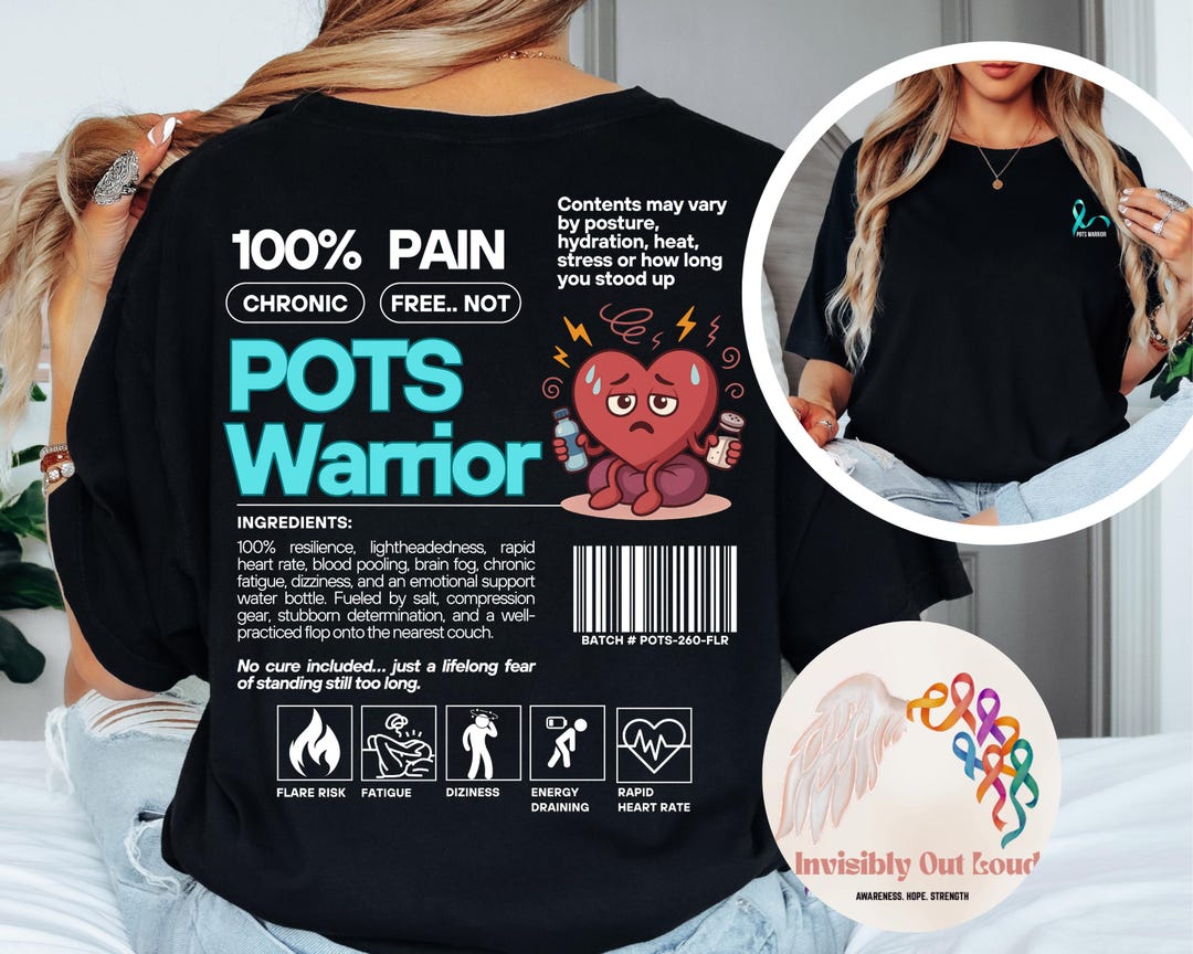 POTS Warrior Shirt: Postural Orthostatic Tachycardia Syndrome Awareness ...