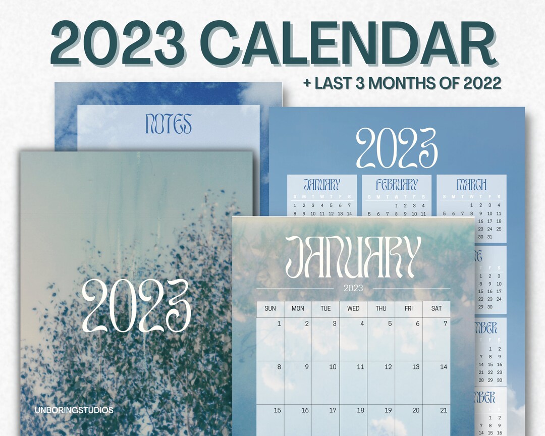2022 2023 Calendar Planner Printable Portrait Monthly Planner & Year at ...