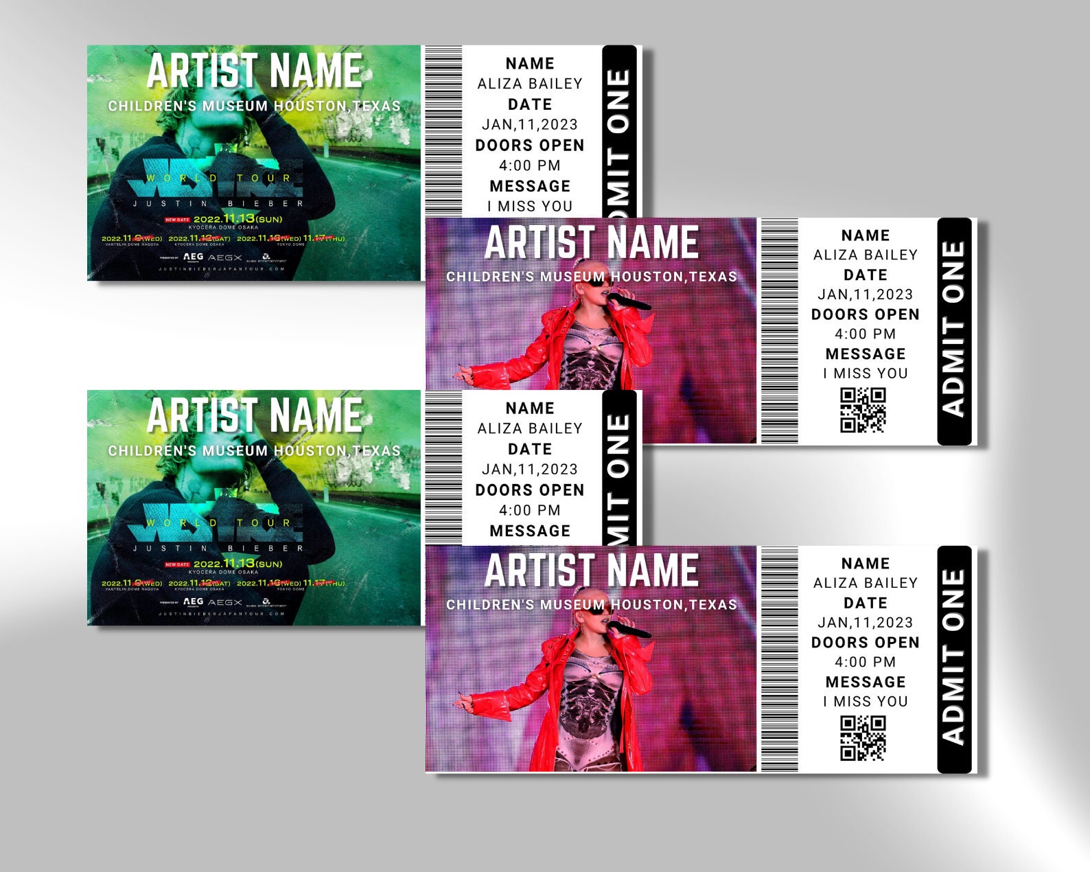 Editable Concert Ticket Template Printable Event Ticket - Etsy