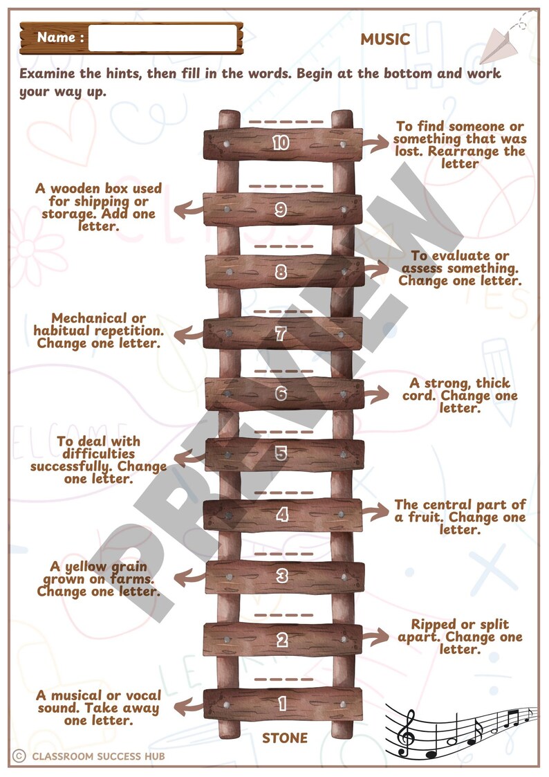Word Ladders for 4th-12th Graders: Engaging Vocabulary Challenges! Part ...