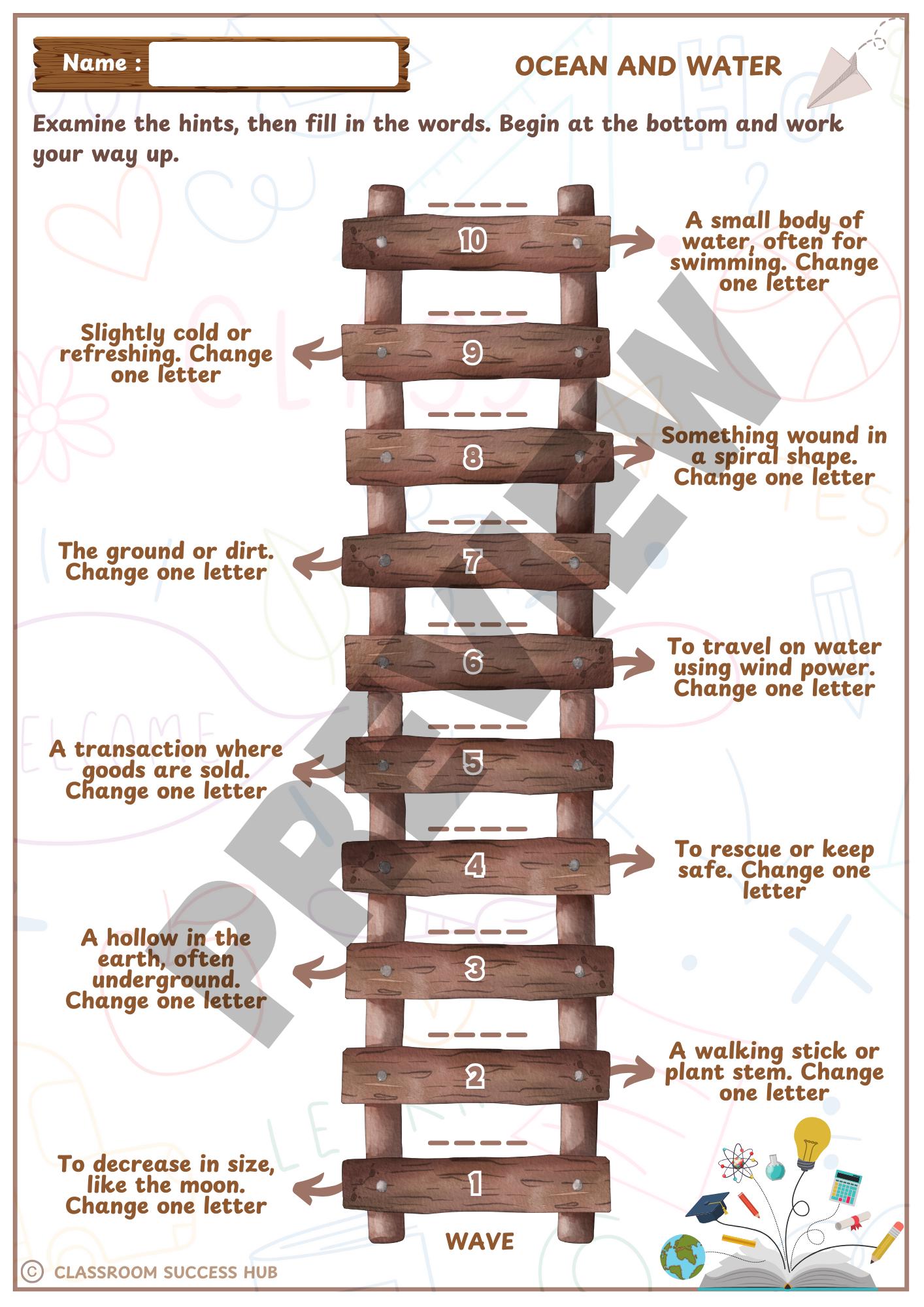 Word Ladders for 4th-12th Graders: Engaging Vocabulary Challenges! Part ...
