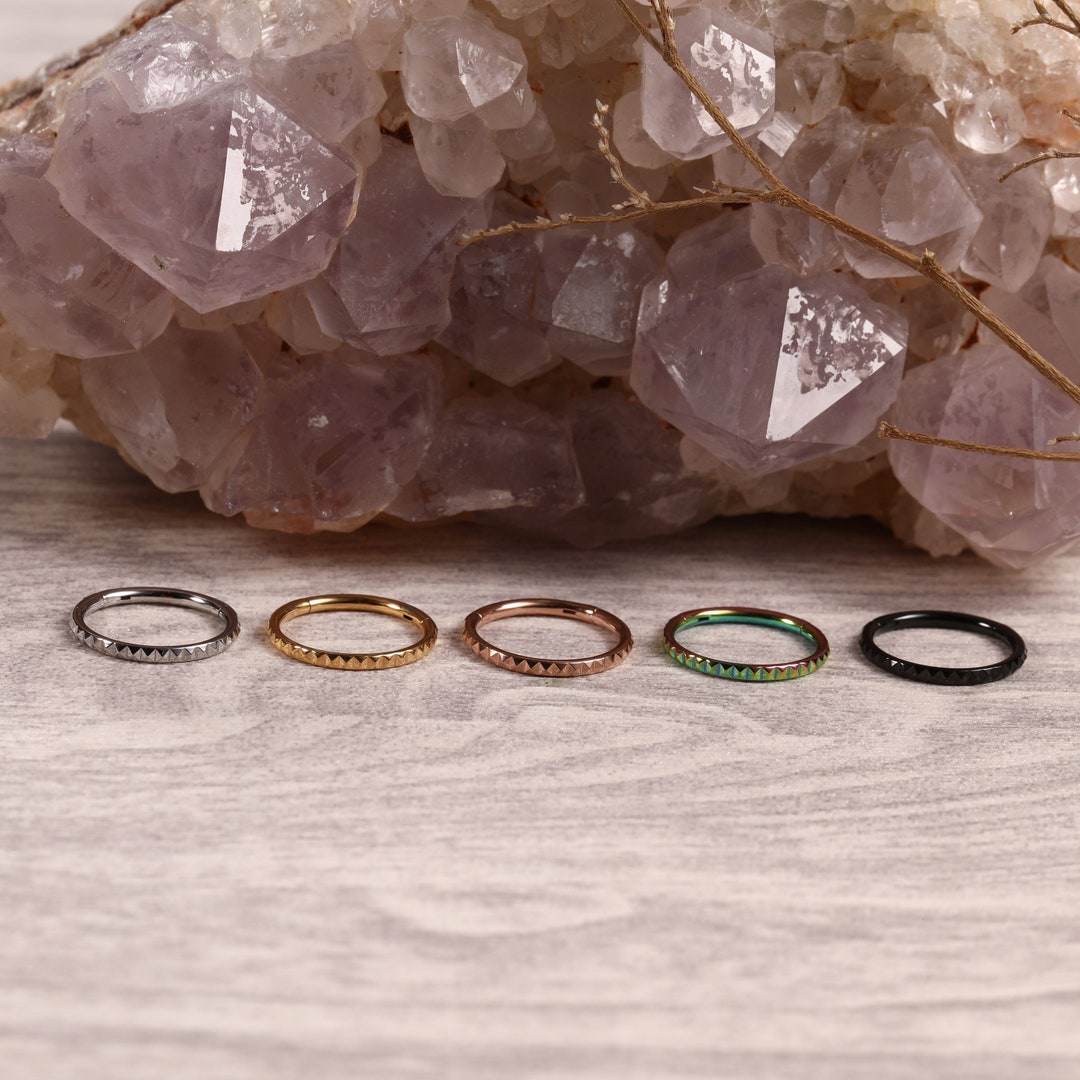 18G 16G 316L Surgical Steel Hinge Nose Ring Ring Seamless Piercing Ring ...