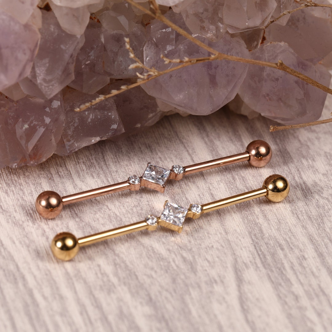 Industrial Bar Industrial Piercing Jewelry 14G Industrial Barbell Surgery Steel Cross Surface ...