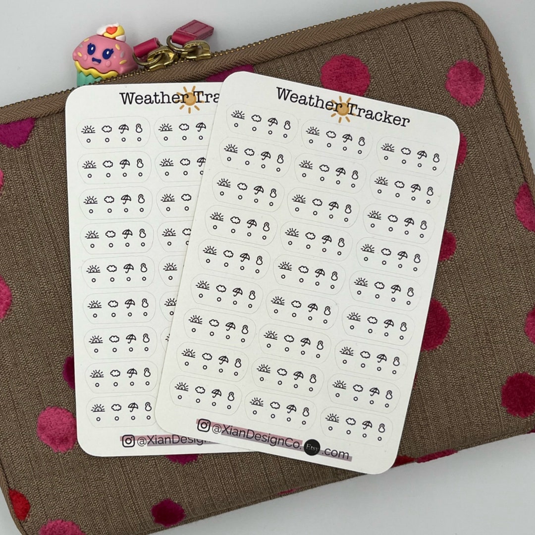 Weather Tracker Planner Tracker Sticker Sheet - Etsy