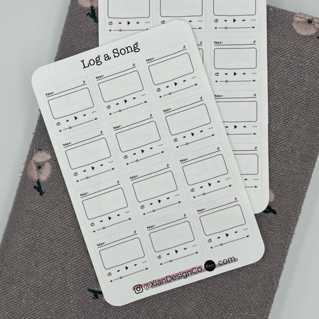 Log a Song Planner Tracker Sticker Sheet - Etsy