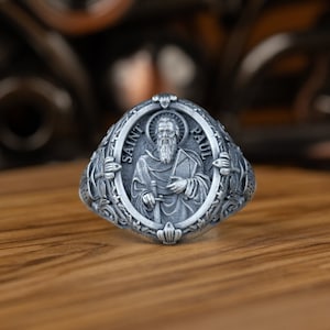 St Paul Apostle Sword Handmade Silver Men Ring With Bible Symbol ...