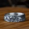 Anchor and Rope Men's Wedding Band Ring in Silver Sterling, Handmade ...