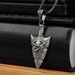 Arrowhead Necklace With Eye Horus Silver Men Pendant, Rock Face Silver ...