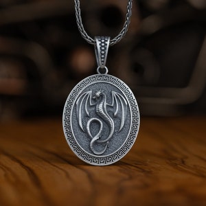 Winged Dragon Sterling Silver Personalized Pendant Necklace ...