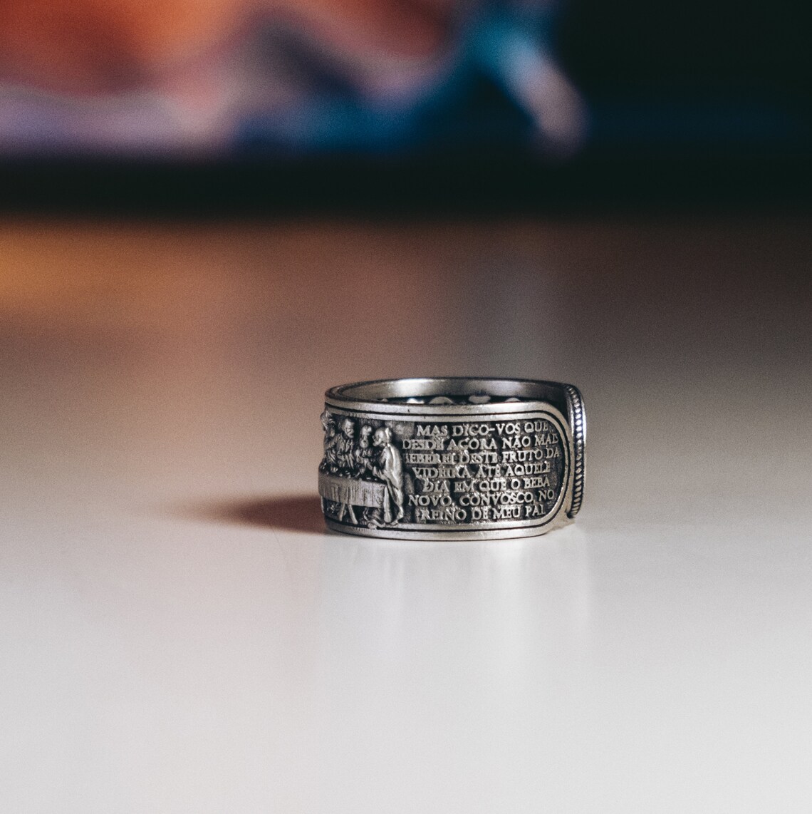 925 Sterling Silver Last Supper by Da Vinci Faith Band Ring, Jesus and ...