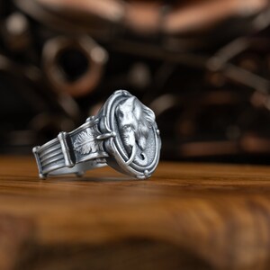 Elephant Unique Signet Ring in Sterling Silver for Husband, Nature ...