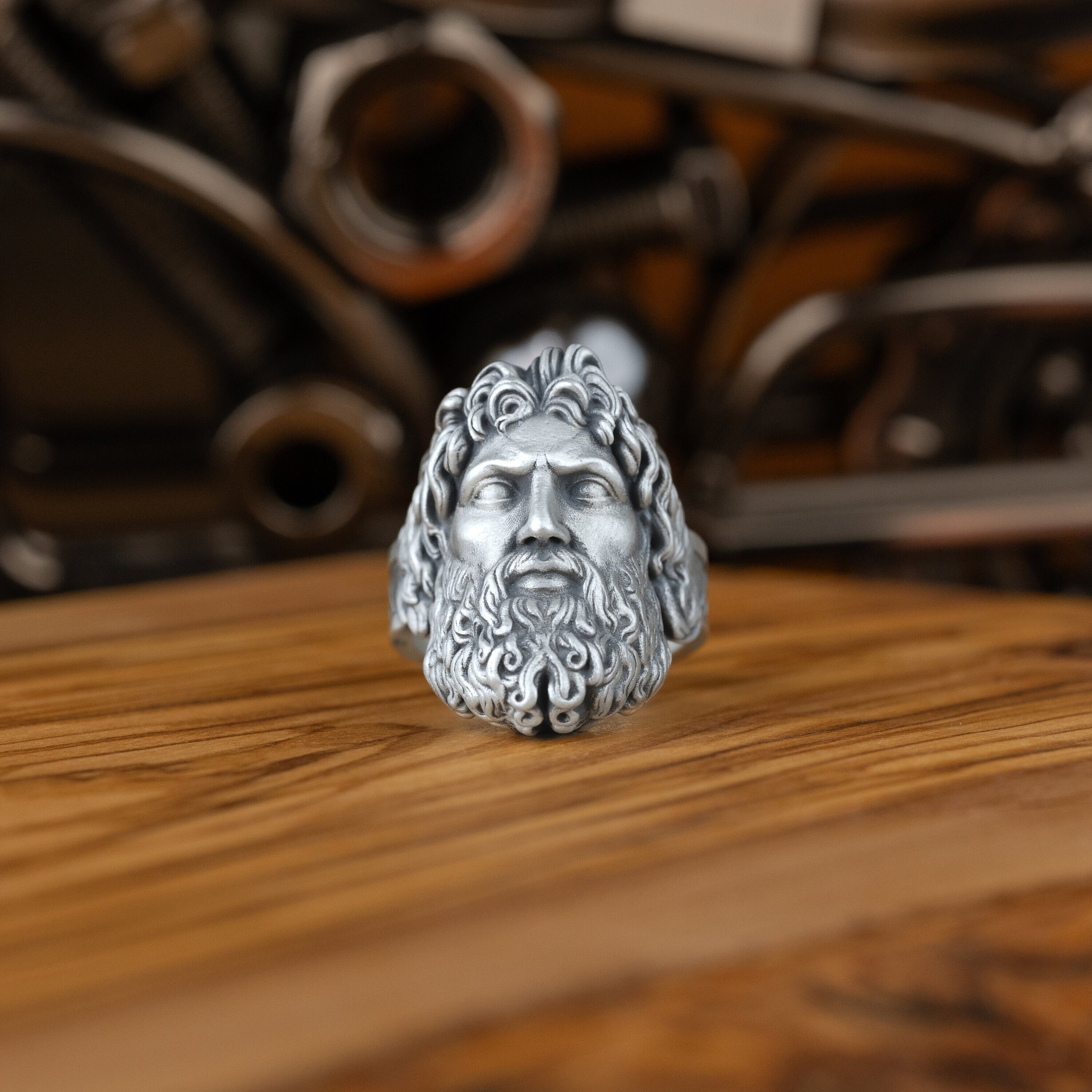 Handmade Zeus King of the Gods Ancient Ring, 925 Silver Greek Mythology ...