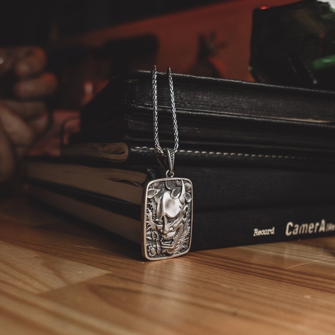 Devil in the Nature Gothic Silver Men Necklace, Demon Necklace in ...