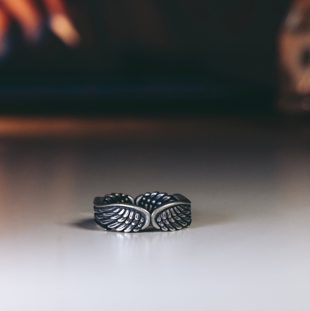 Handmade Sterling Silver Angel Wings Men Wedding Ring Angel - Etsy