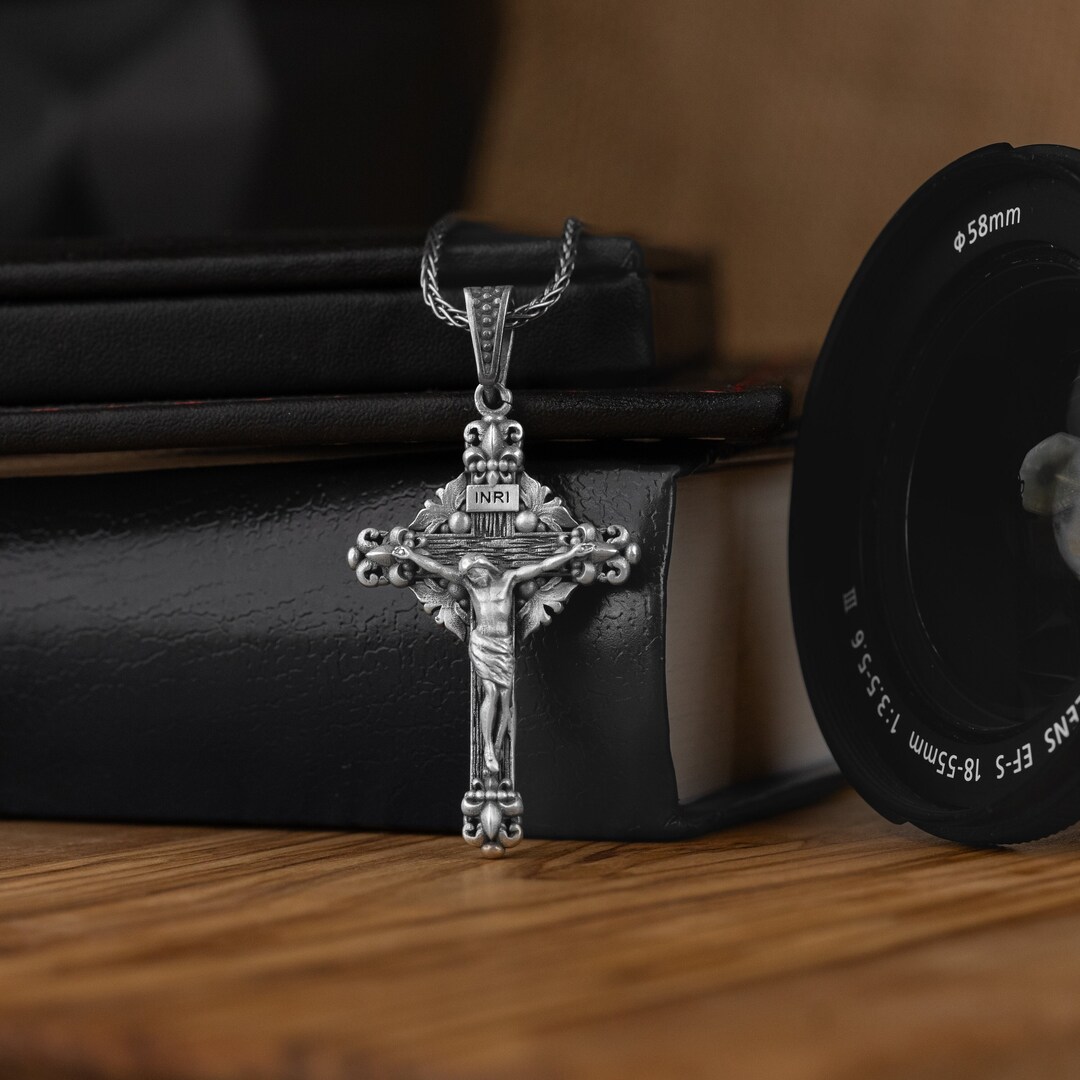 Jesus Christ Inri Cross Necklace, Only God Can Judge Me Necklace ...