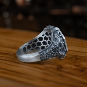 Vintage Griffin Signet Ring in Silver for Engagement Gift, Gryphon ...