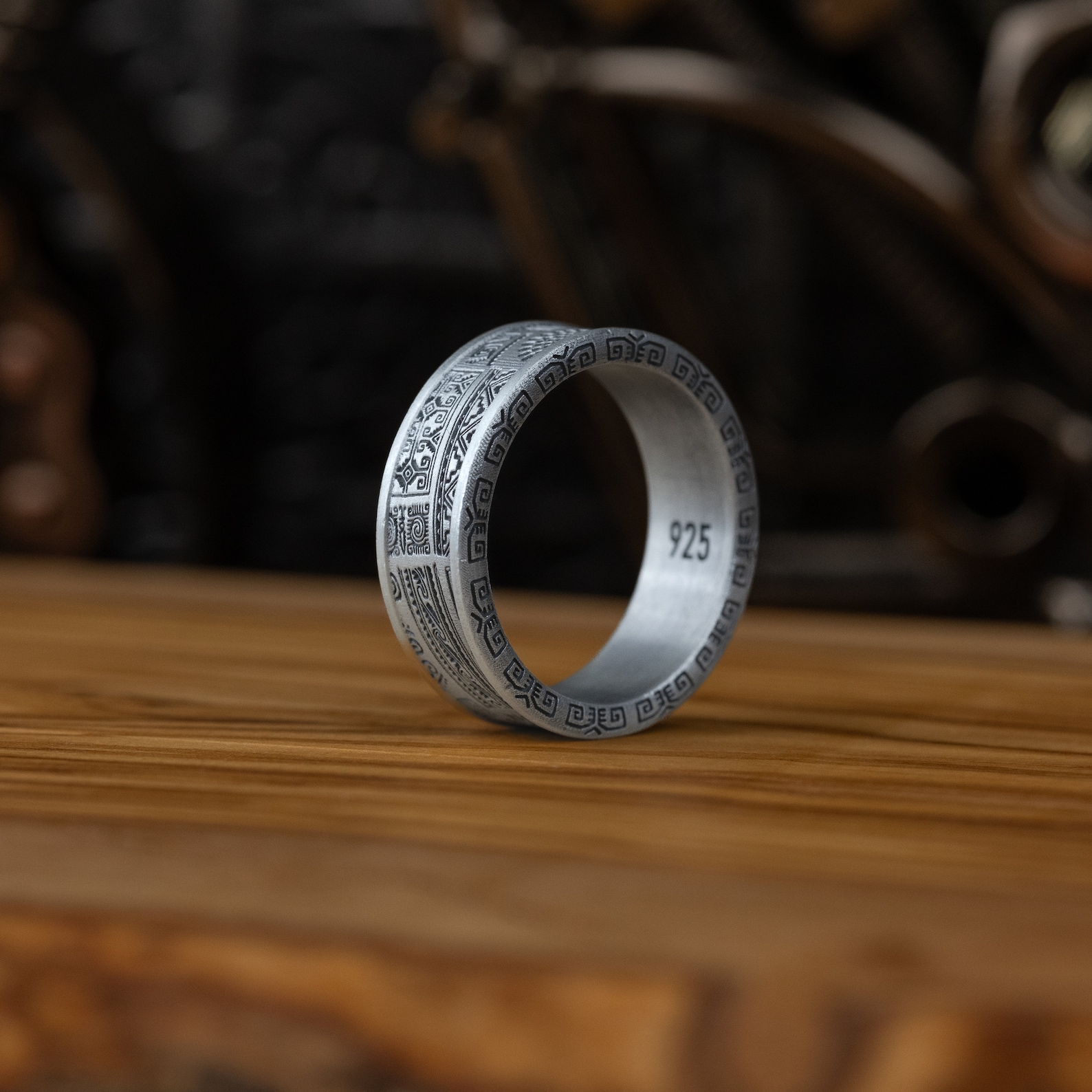 Maori Art Mens Ring in 925 Sterling Silver, New Zealand Native Ring for ...