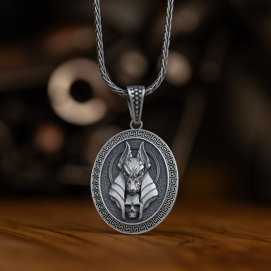 Silver Anubis Personalized Men Necklace, Egyptian God Necklace, Osiris ...