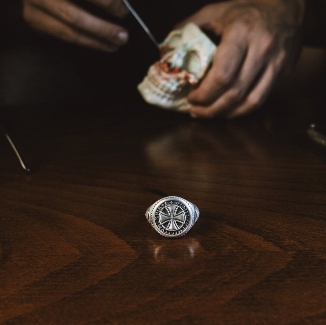 Templar Cross Signet Men Ring Knight Templar Sterling Silver - Etsy