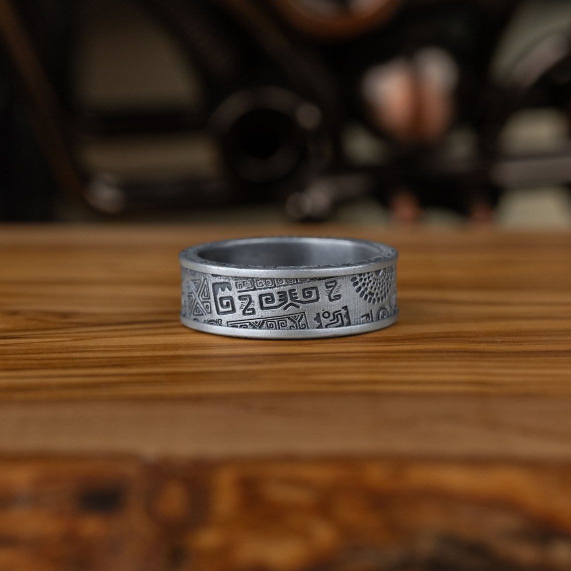 Maori Art Mens Ring in 925 Sterling Silver, New Zealand Native Ring for ...