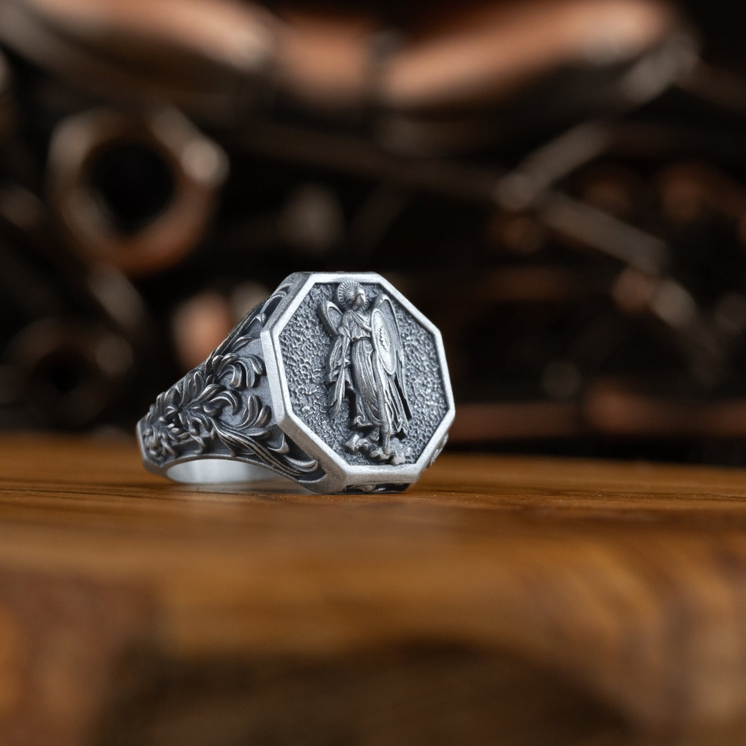 St Michael the Archangel Ring for Men, Saint Michael Commander of the ...
