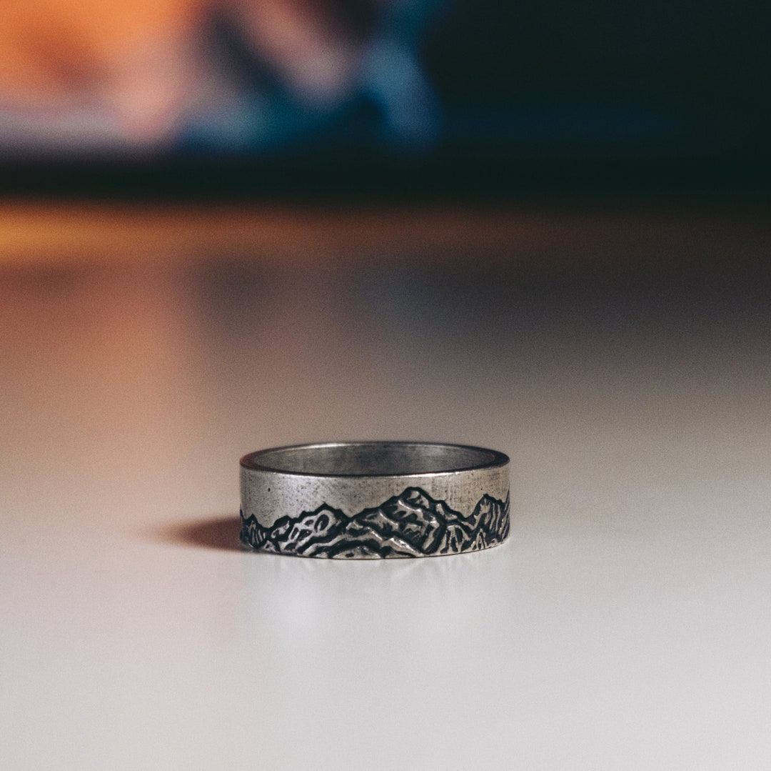 Handmade Sterling Silver Pine Trees Men Band Ring Nature - Etsy