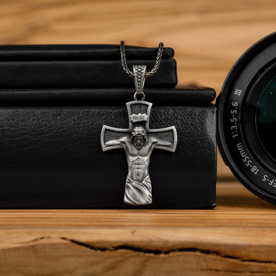 Christ Jesus Men Silver Necklace Cross Pendant, Sterling Silver ...