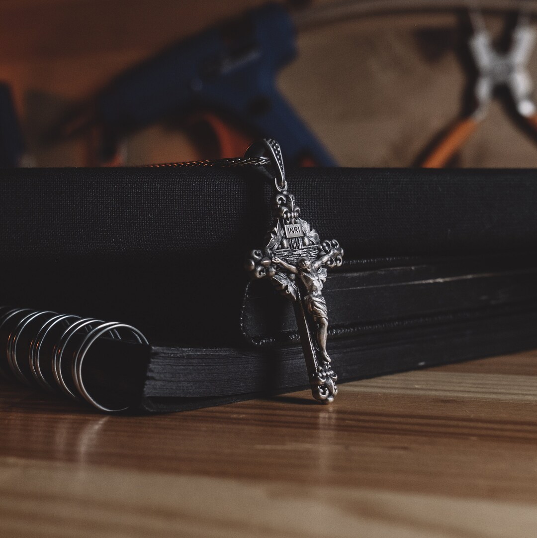 Jesus Christ Inri Cross Necklace Only God Can Judge Me - Etsy