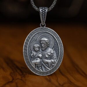 Saint Joseph Mens Necklace, St Joseph Catholic Personalized Necklace ...
