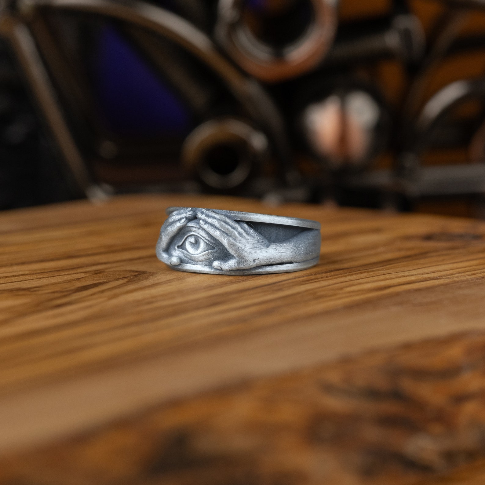 Eye of Providence Silver Ring, Masonic Symbol Eye of Providence Band ...