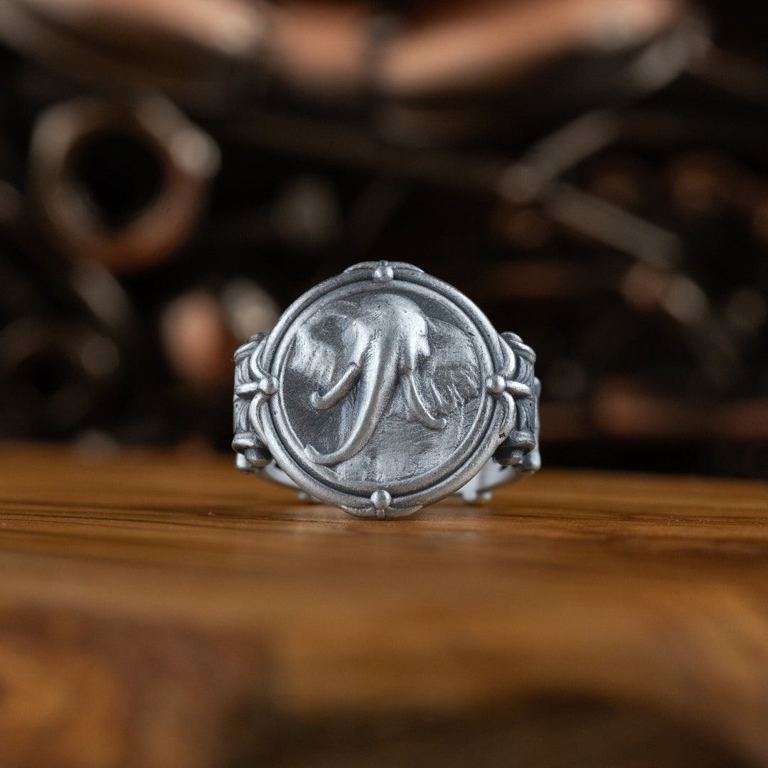 Elephant Handmade Men Signet Ring Made of Sterling Silver, Unique ...