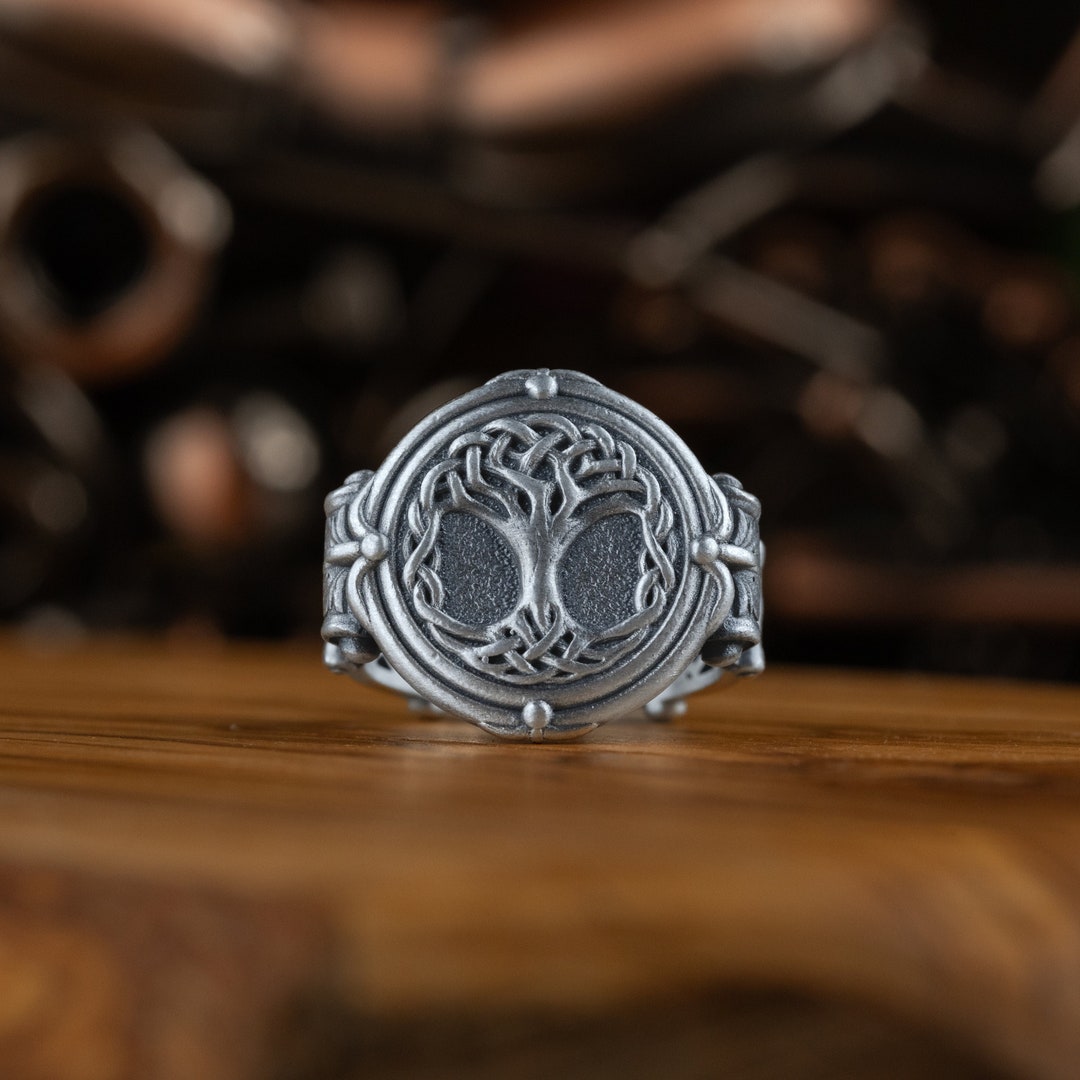Tree of Life Unique Men Ring, Celtic Mythology Life Tree Jewelry in ...