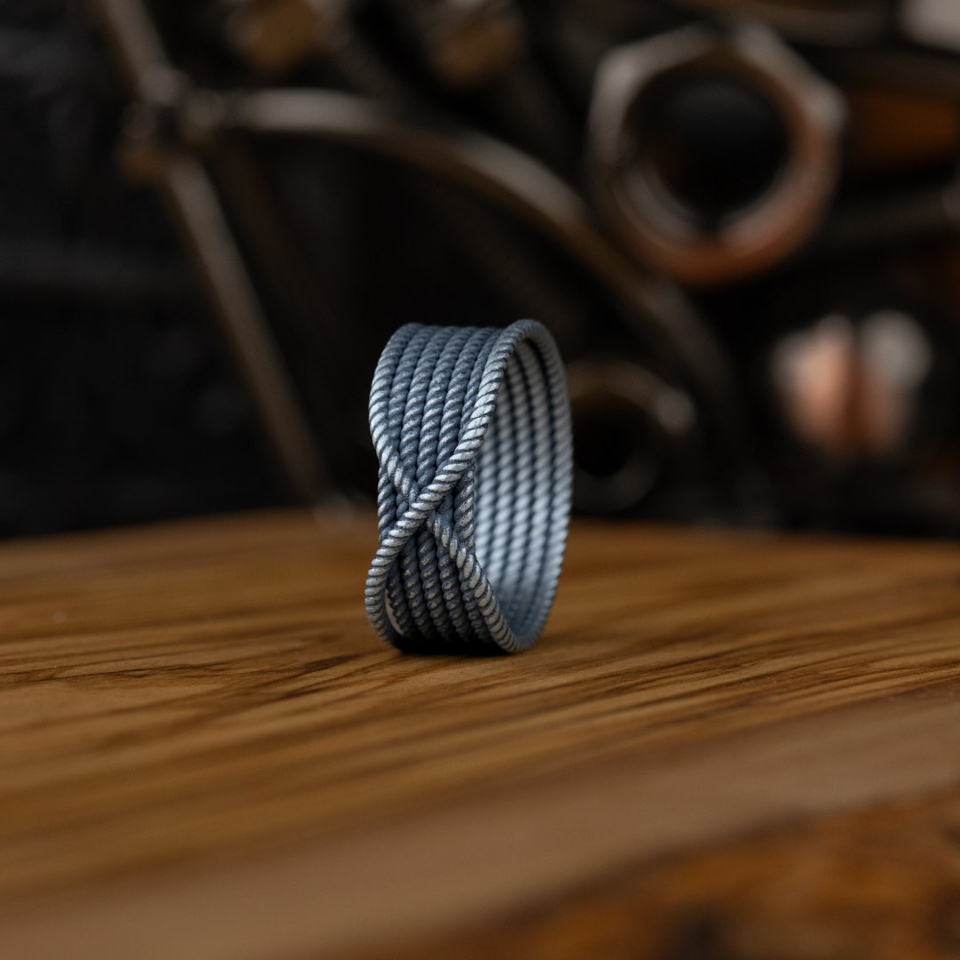 Anchor and Rope Men's Wedding Band Ring in Silver Sterling, Handmade ...