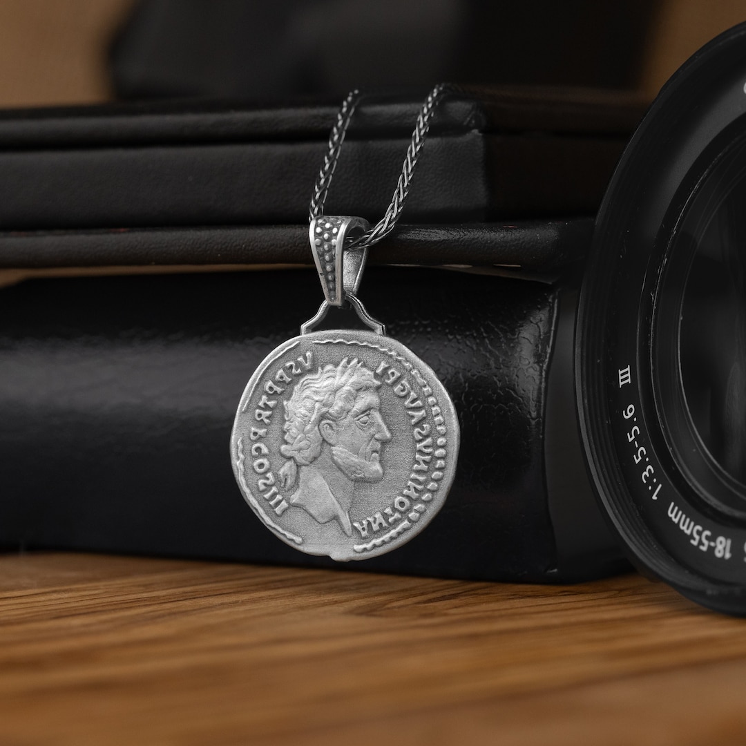 Antoninus Pius Ancient Roman Sterling Silver Coin Necklace, Ancient ...