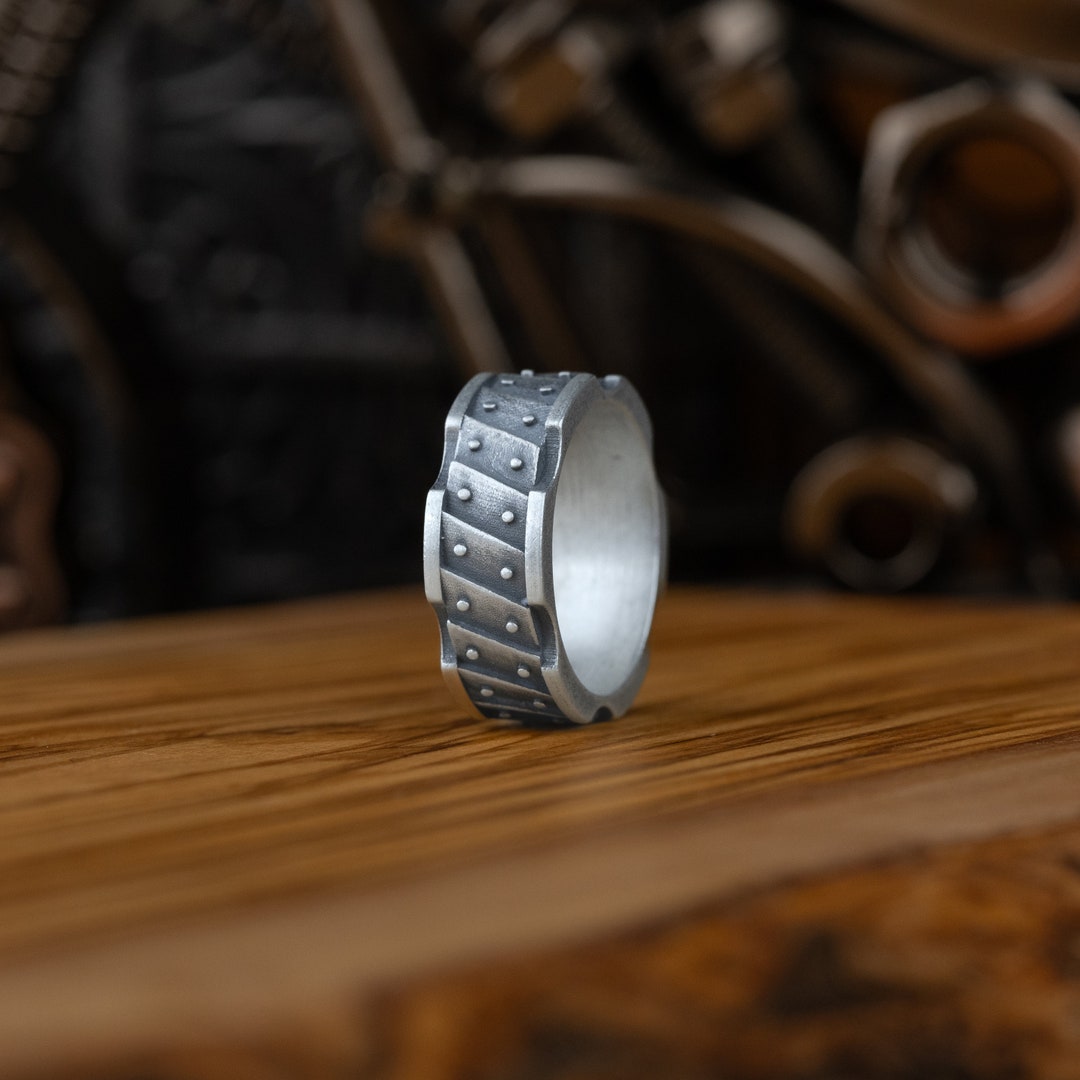 Elegant Silver Mens Wedding Ring, Sterling Silver Men Wedding Jewelry ...