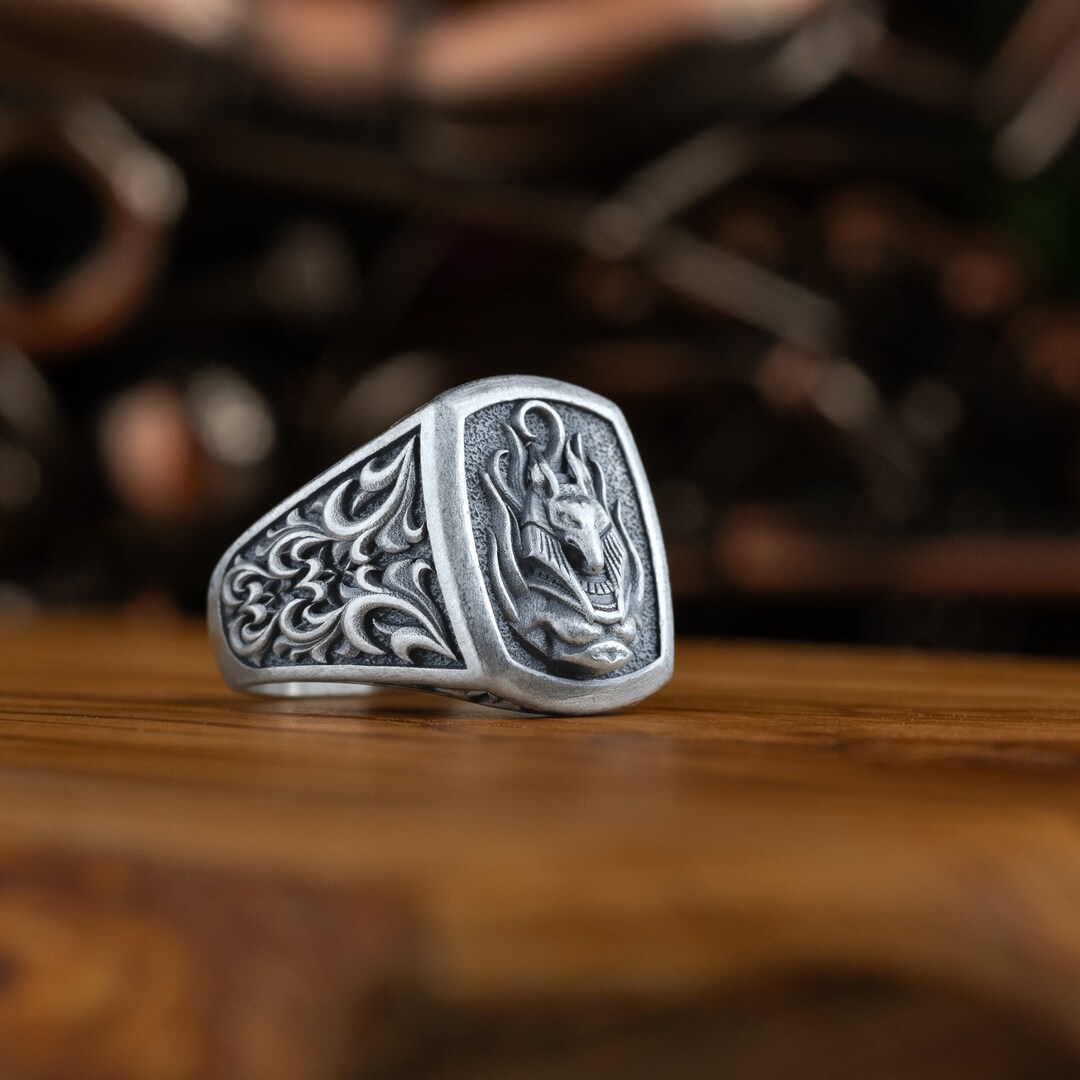 Unique Egyptian God Seth Men Ring for Husband in Sterling Silver ...