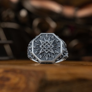 Ancient Celtic Knot Signet Ring for Men in Sterling Silver, Viking ...
