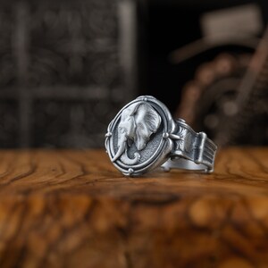 Elephant Unique Signet Ring in Sterling Silver for Husband, Nature ...