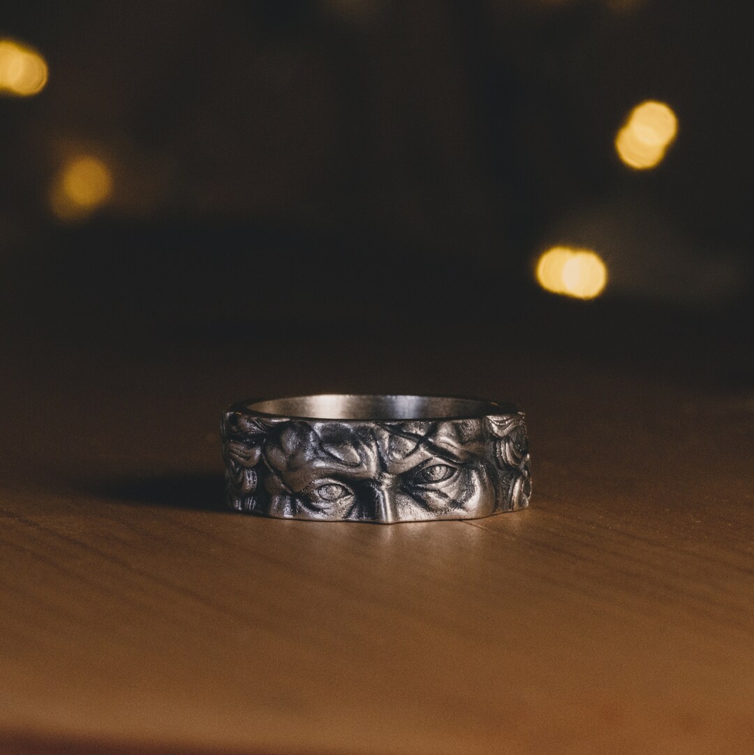 Sterling Silver Moses Renaissance Art Men Band Ring, Italian ...