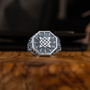 Ancient Celtic Knot Signet Ring for Men in Sterling Silver, Viking ...