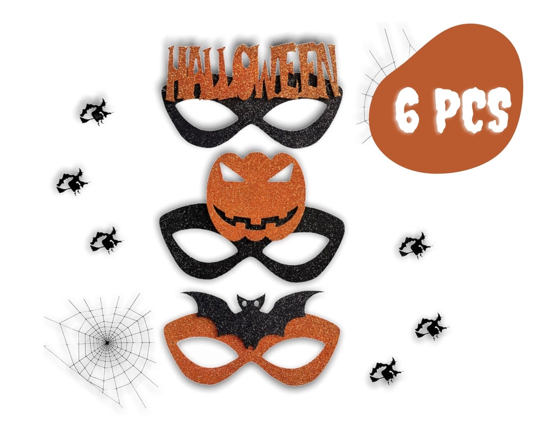 Halloween Eye Masks 6 Pcs, Party Eyes Mask, Rubber Drawstring Eye Mask ...