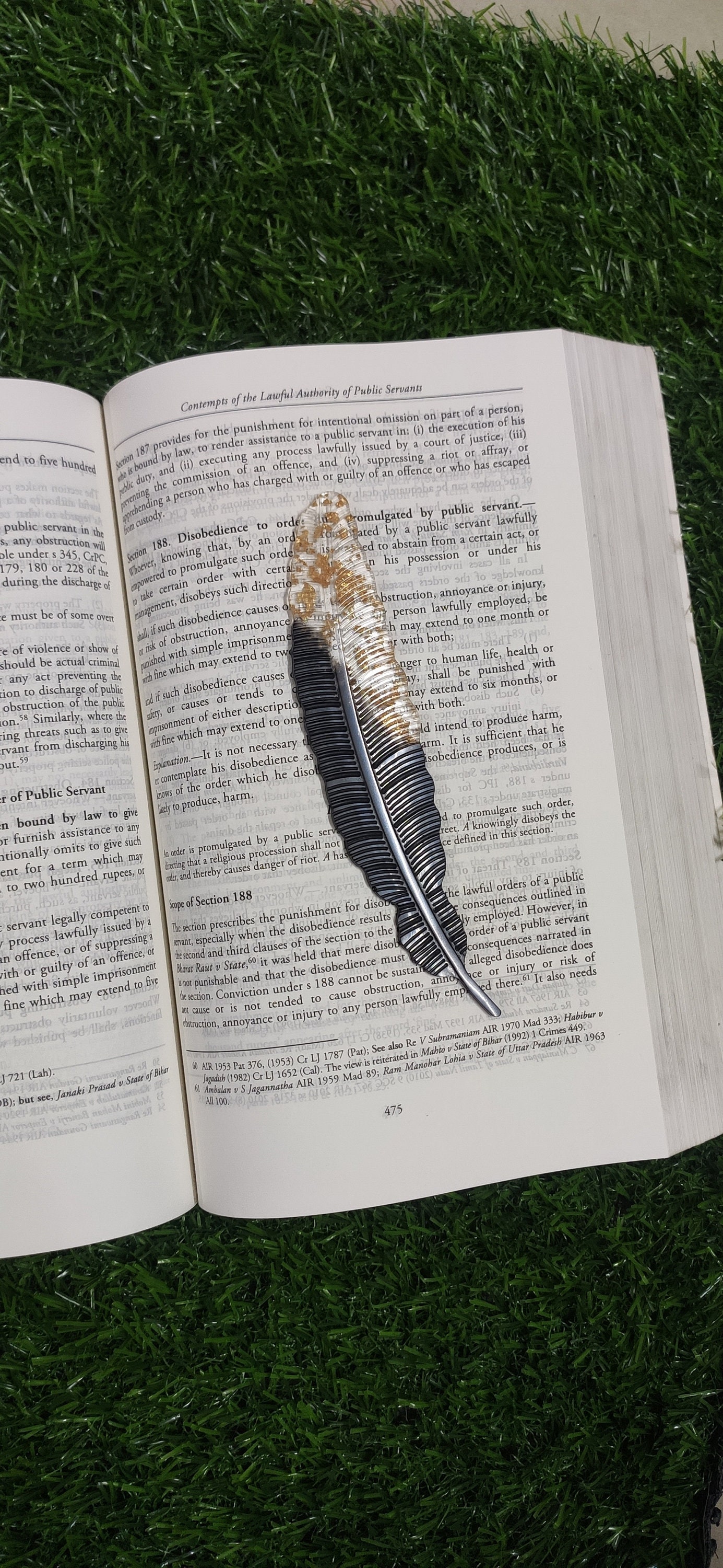 Resin Feather Bookmark - Etsy