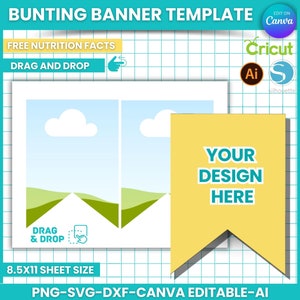 Bunting Banner SVG, Bunting Banner Template, Clipart Png, Canva ...